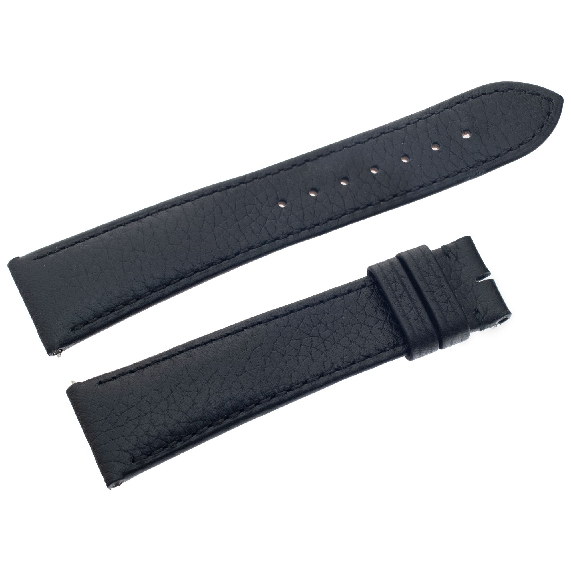 Cartier black lizard strap. With a length of 4.1" long piece and 3"