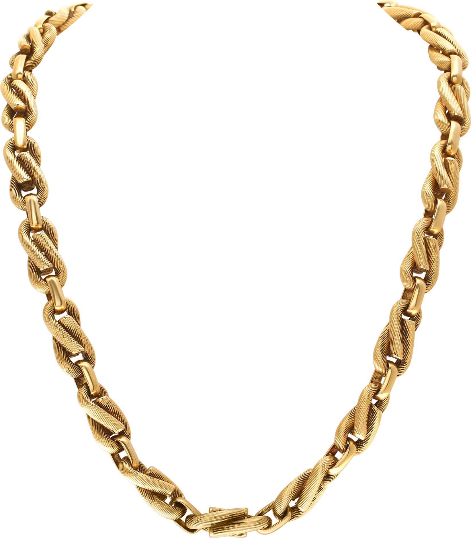 Infinity Link Chain in 18k yellow gold. 32 inch length.