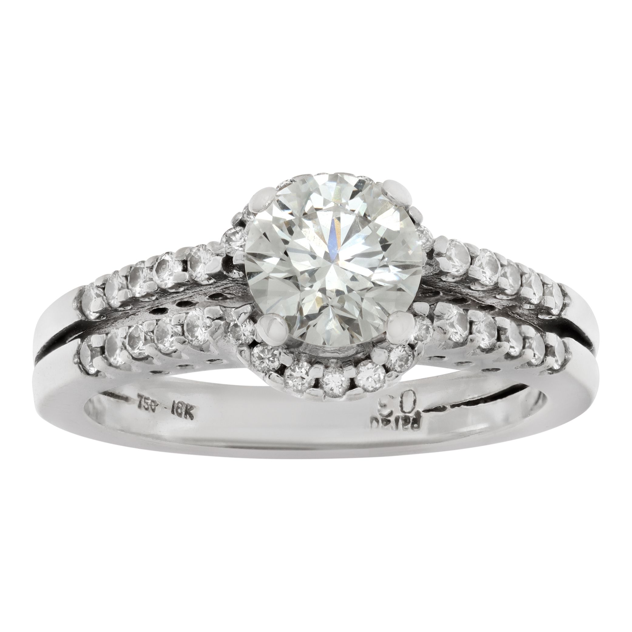 Approx 0.75ct Rbc Diamond In A Split Shank In 18k White Gold