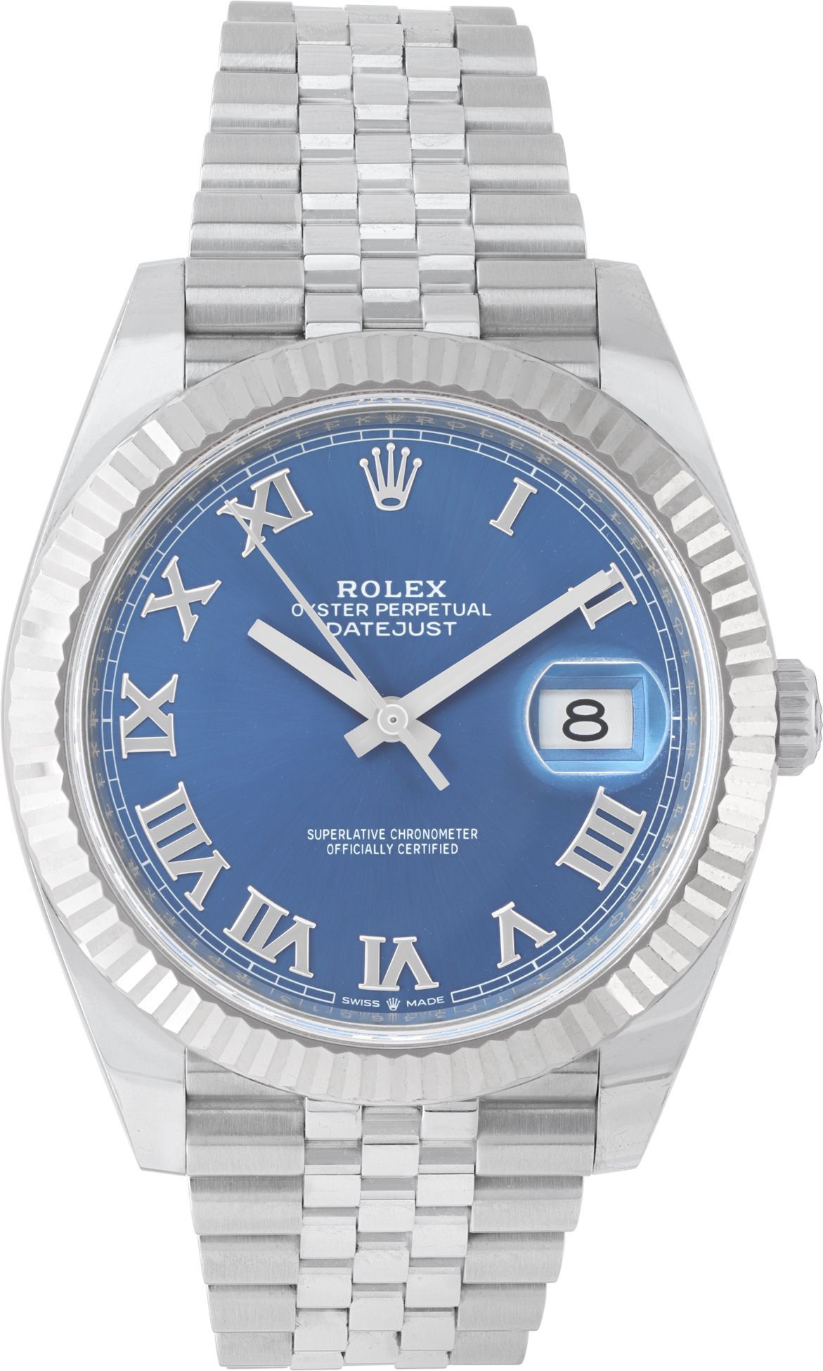 Pre-owned Rolex Datejust 41mm in Stainless Steel Blue dial.